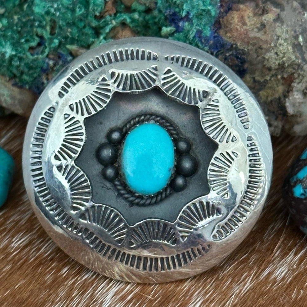 Turquoise Shadow Box Statement Sterling Silver Ring - Gem